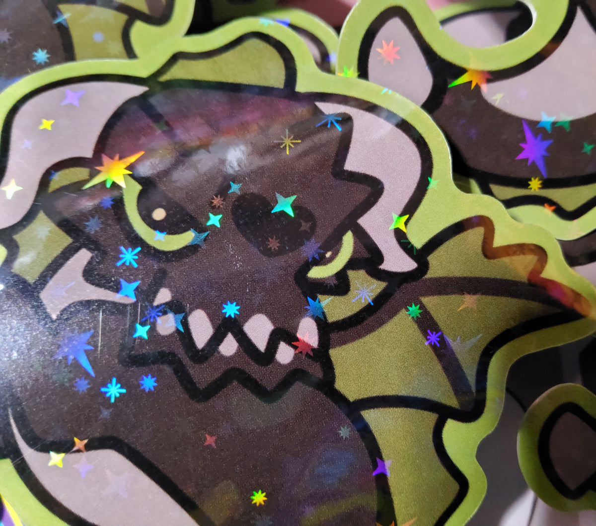 Chibi Eclipse the Black Swamp Dragon All Grown Up Sticker| Lairbrew
