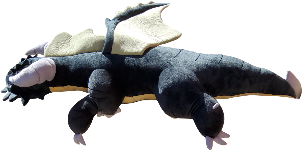 Eclipse, 40 Inch Black Swamp Dragon Plush| Lairbrew