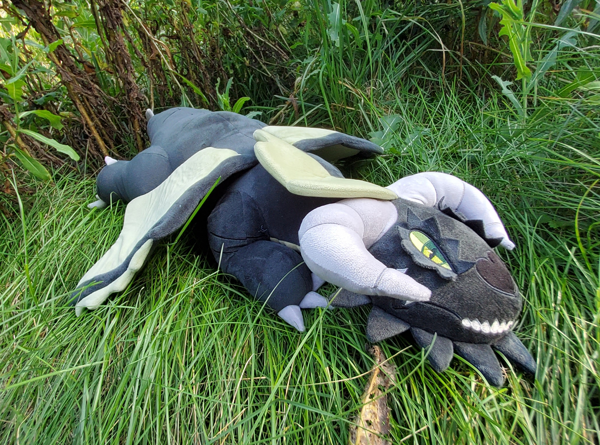 Eclipse, 40 Inch Black Swamp Dragon Plush| Lairbrew