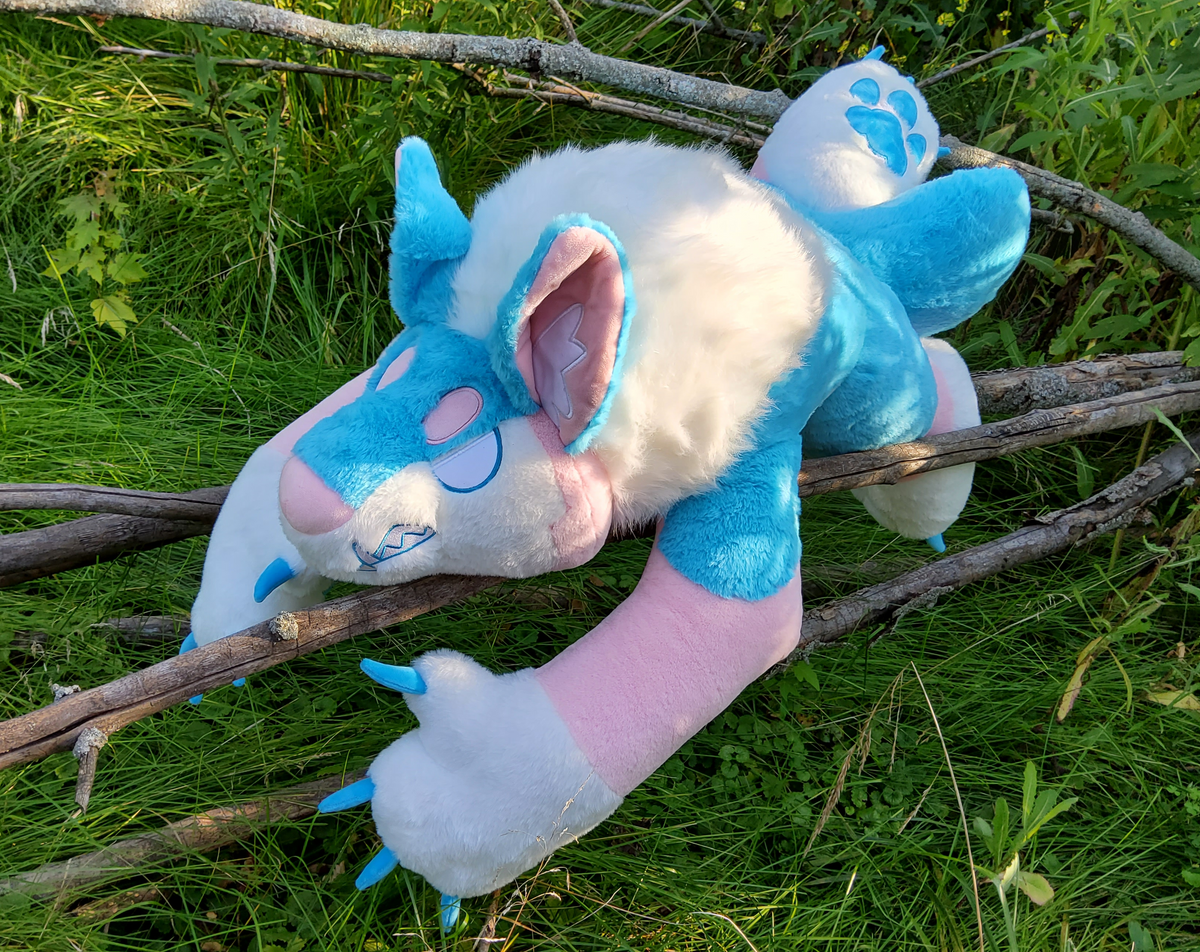PRE-ORDER - UNSTUFFED Giant Trans Pride Werewolf Plush| Lairbrew