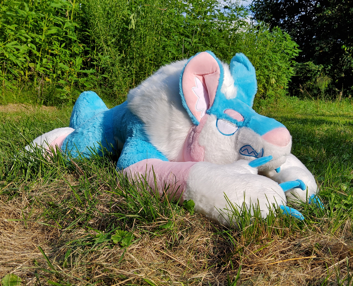 PRE-ORDER - UNSTUFFED Giant Trans Pride Werewolf Plush| Lairbrew